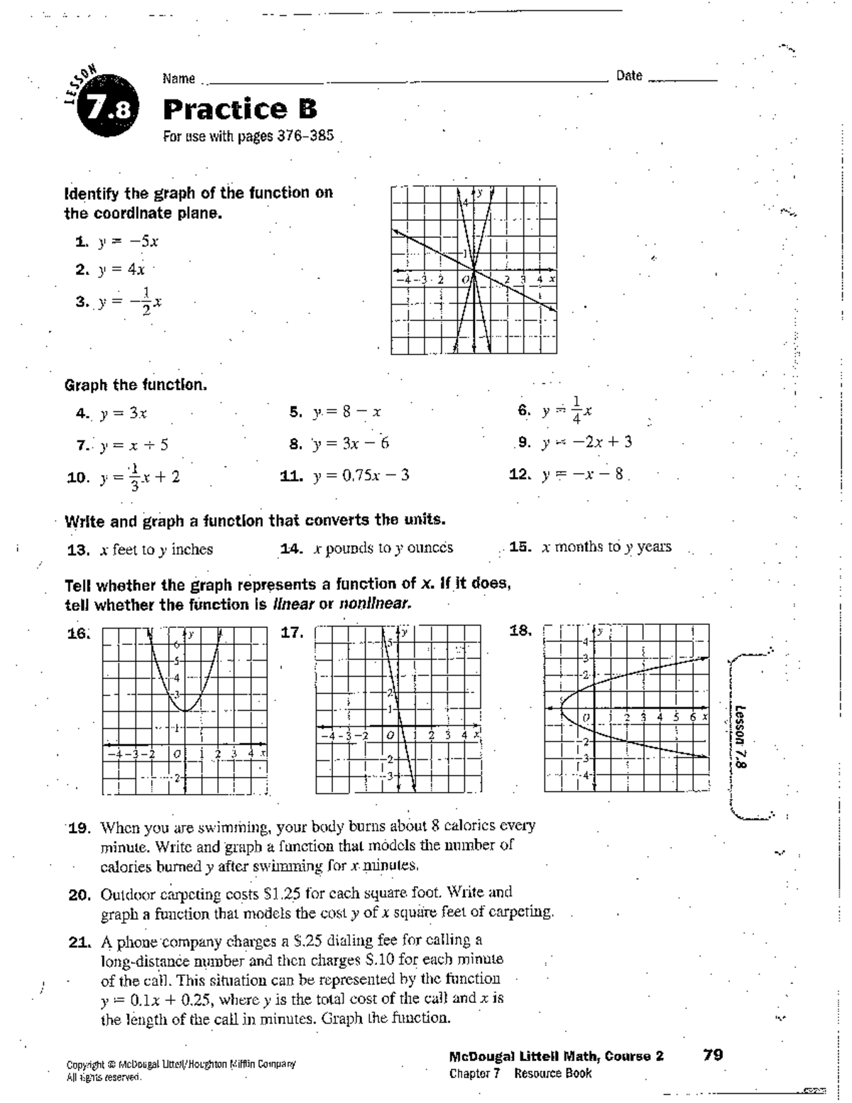 7.8 Practice B - Pre-Algbra - Studocu