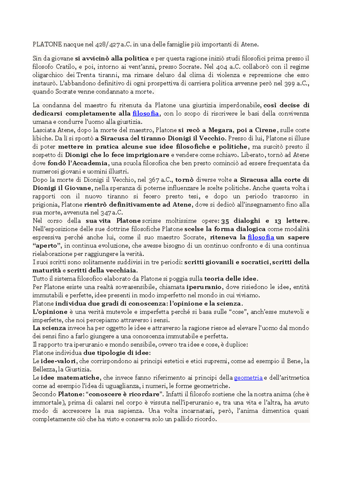 Platone: la concezione dell’amore e il Simposio,vita e opere - PLATONE nacque nel 428/427 a. in ...