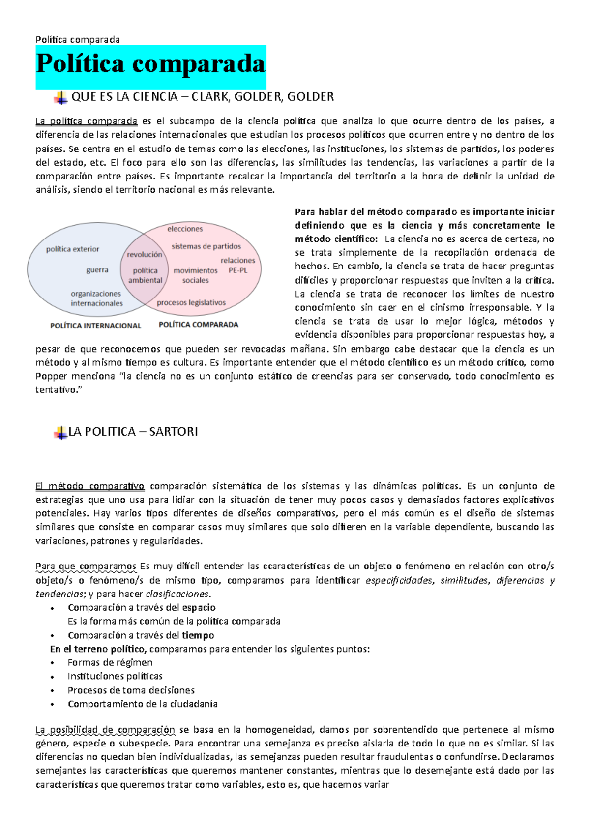 Política comparada 2 - pdf - Política comparada QUE ES LA CIENCIA ...