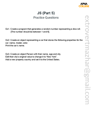 1-JS Part 6 (Qs) - hjbhvv hj h h h h h h h - JS (Part 6) Practice ...