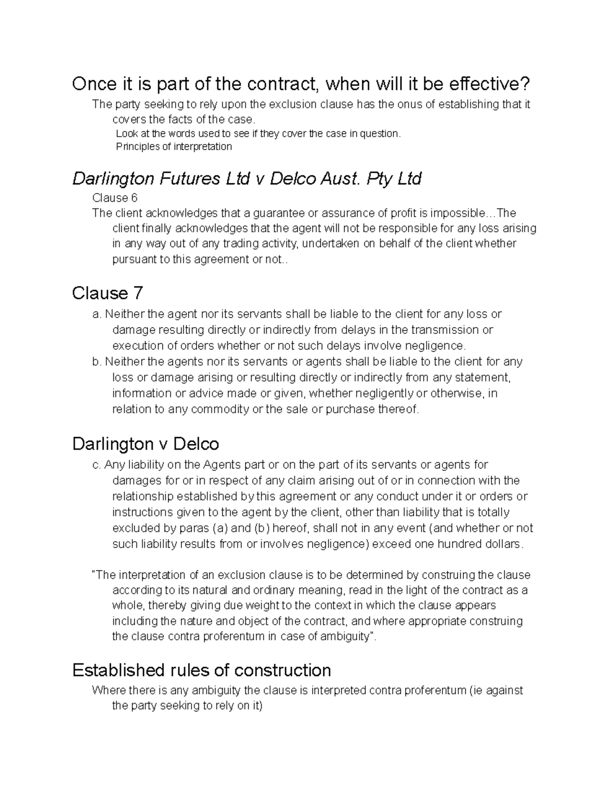 Construction of Contracts Part 2 - Once it is part of the contract ...