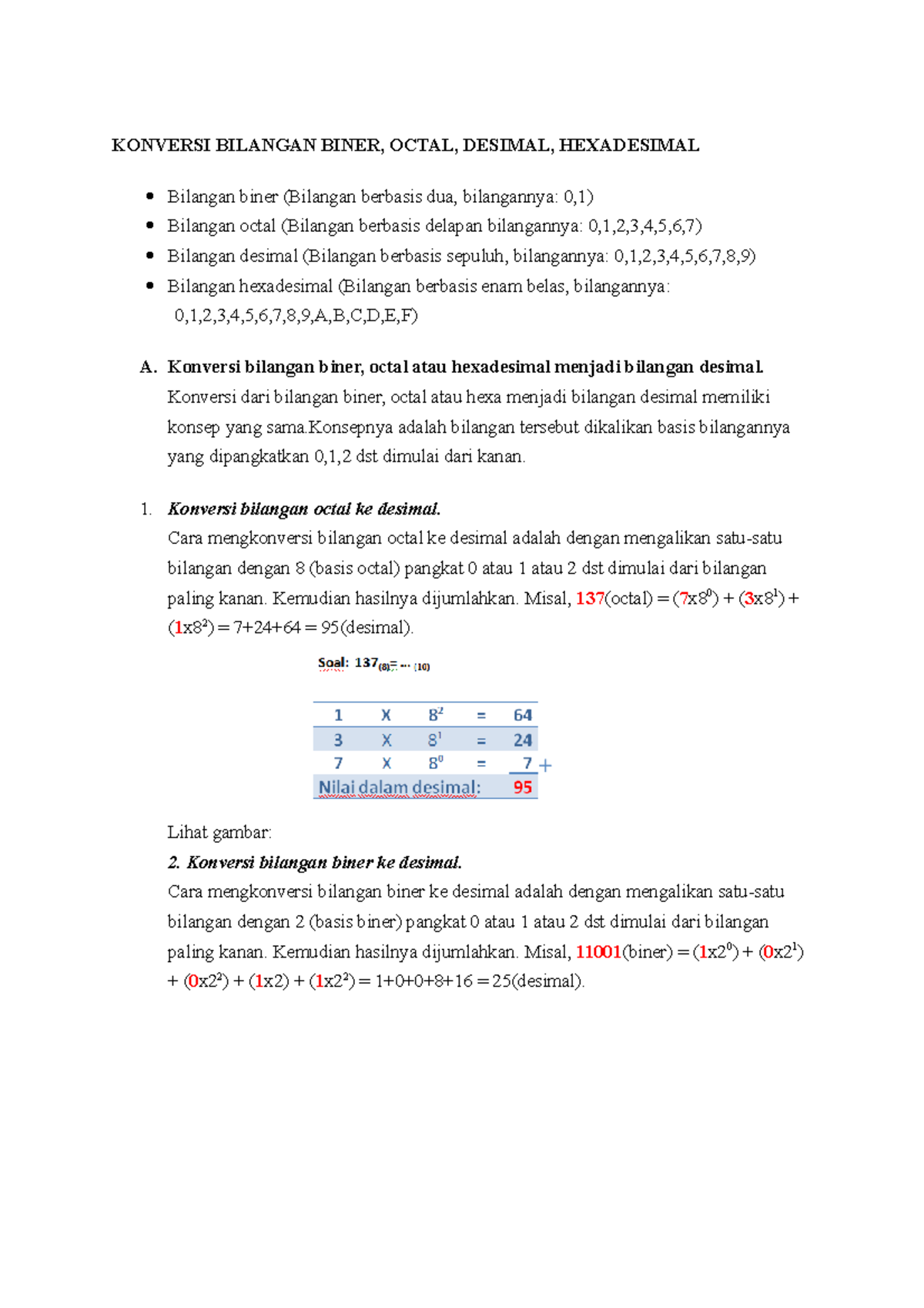 Konversi Bilangan Biner - KONVERSI BILANGAN BINER, OCTAL, DESIMAL ...