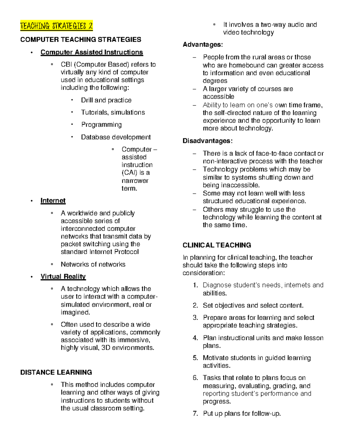 Teaching Strategies 2- Barriers - TEACHING STRATEGIES 2 COMPUTER ...