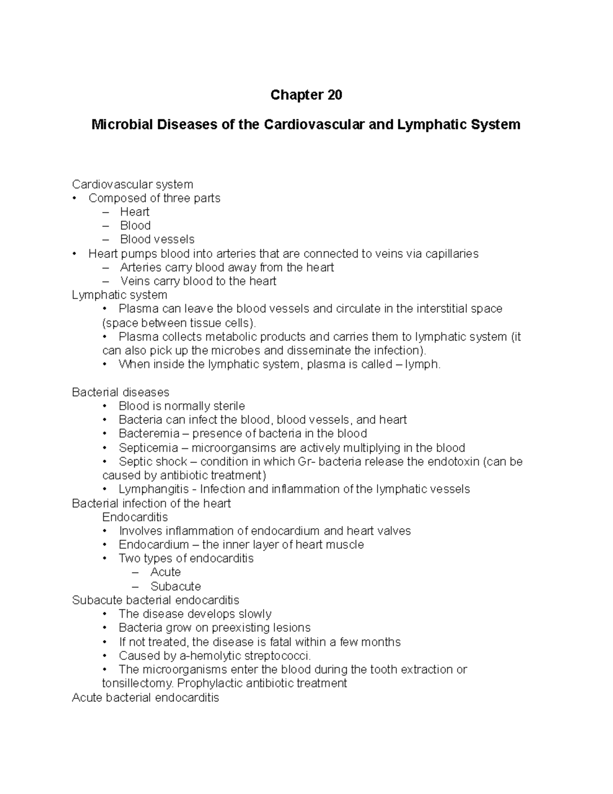Chapter 20 - Microbial Diseases of the Cardiovascular and Lymphatic ...