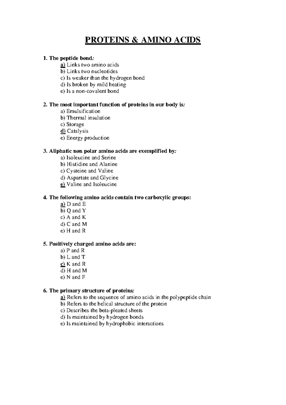 580430670 11 Biochemistry MCQs Amino Acid Proteins - PROTEINS & AMINO ...