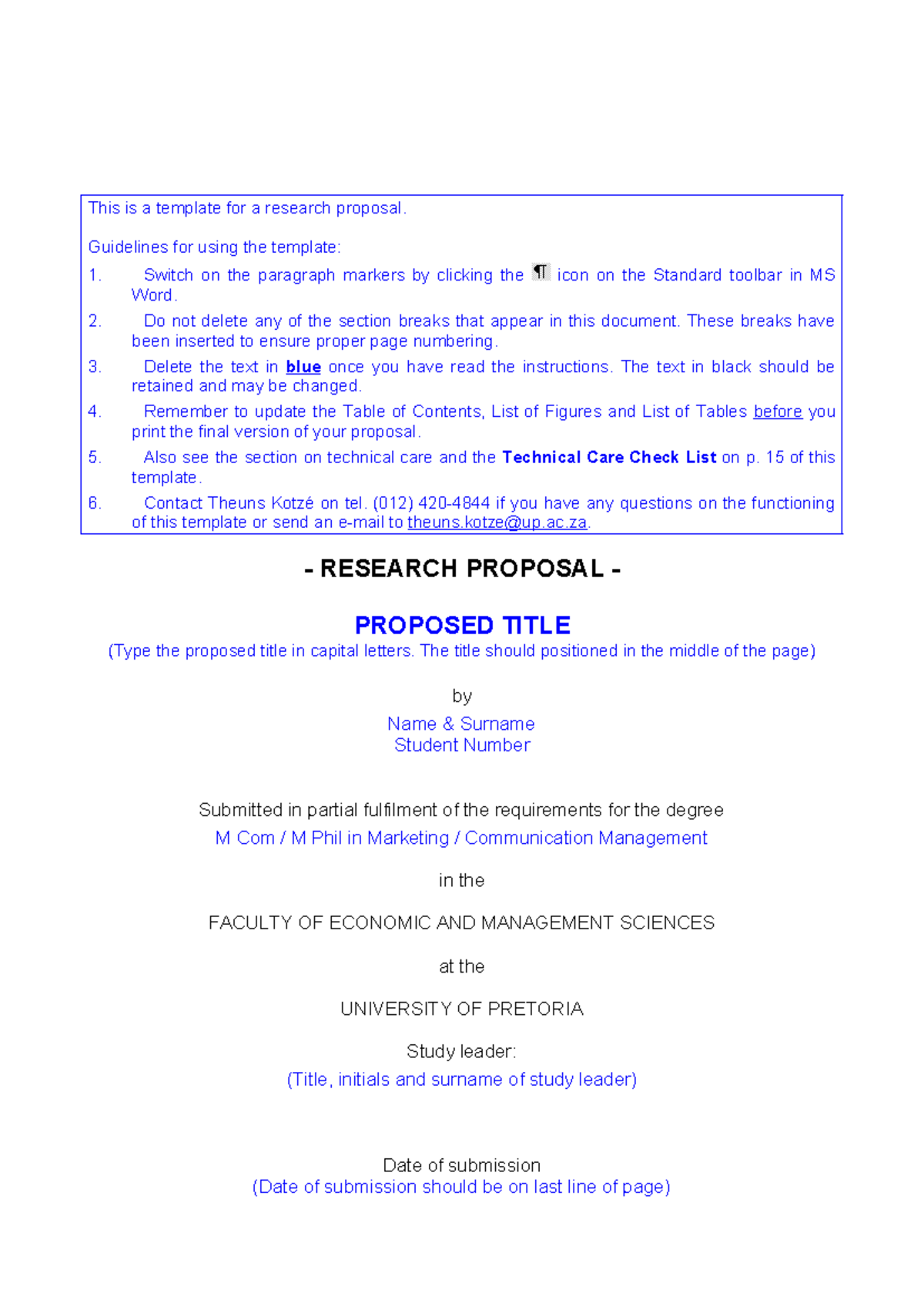 Template - This is a template for a research proposal. Guidelines for ...