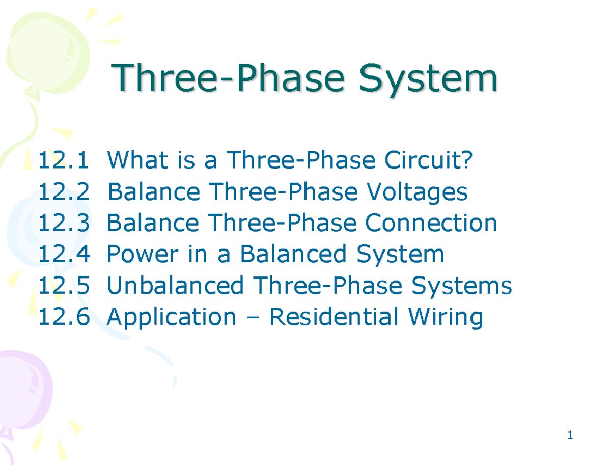05. Three Phase system - eee - 12 What is a Three-Phase Circuit? 12 ...