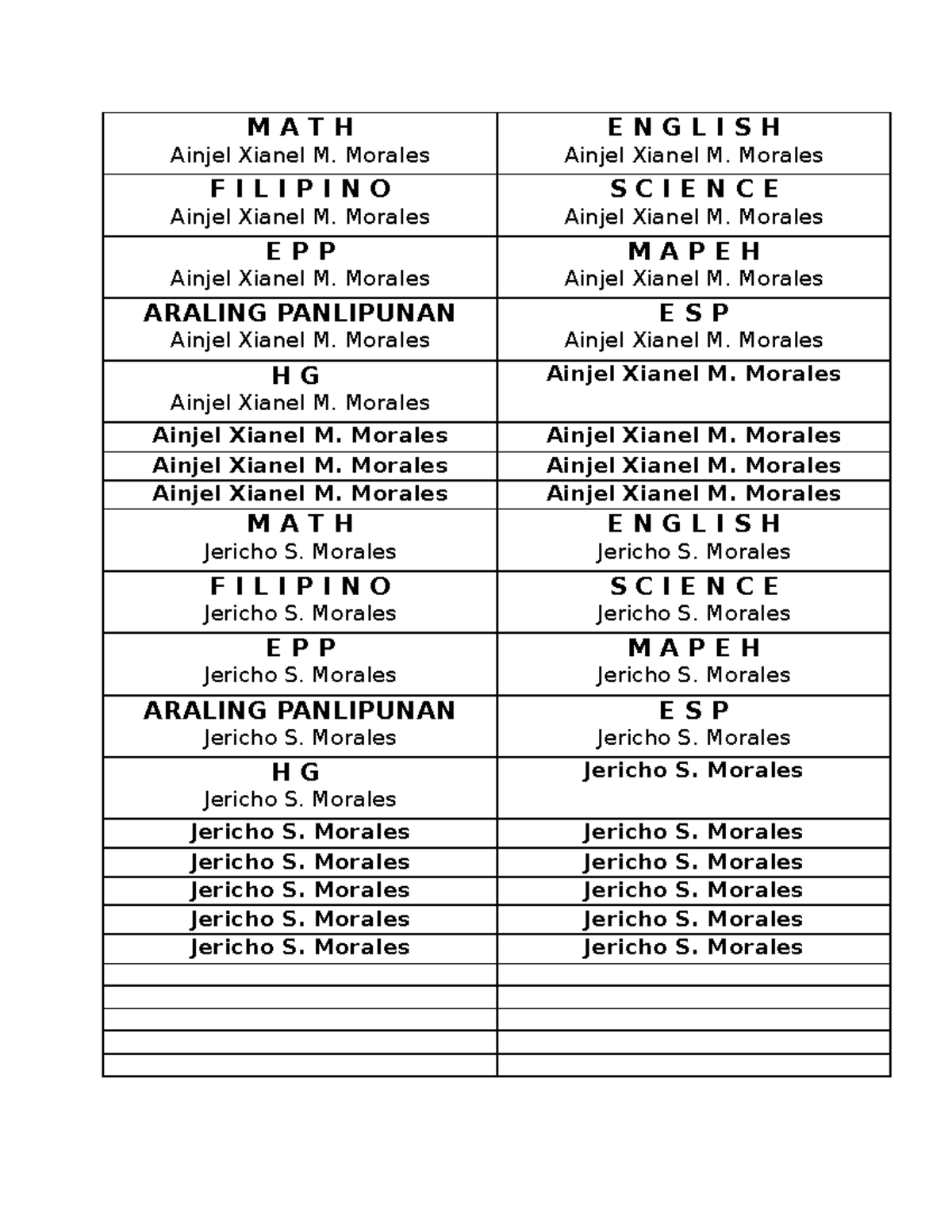 NB - dfasfsafsafas - M A T H Ainjel Xianel M. Morales E N G L I S H ...