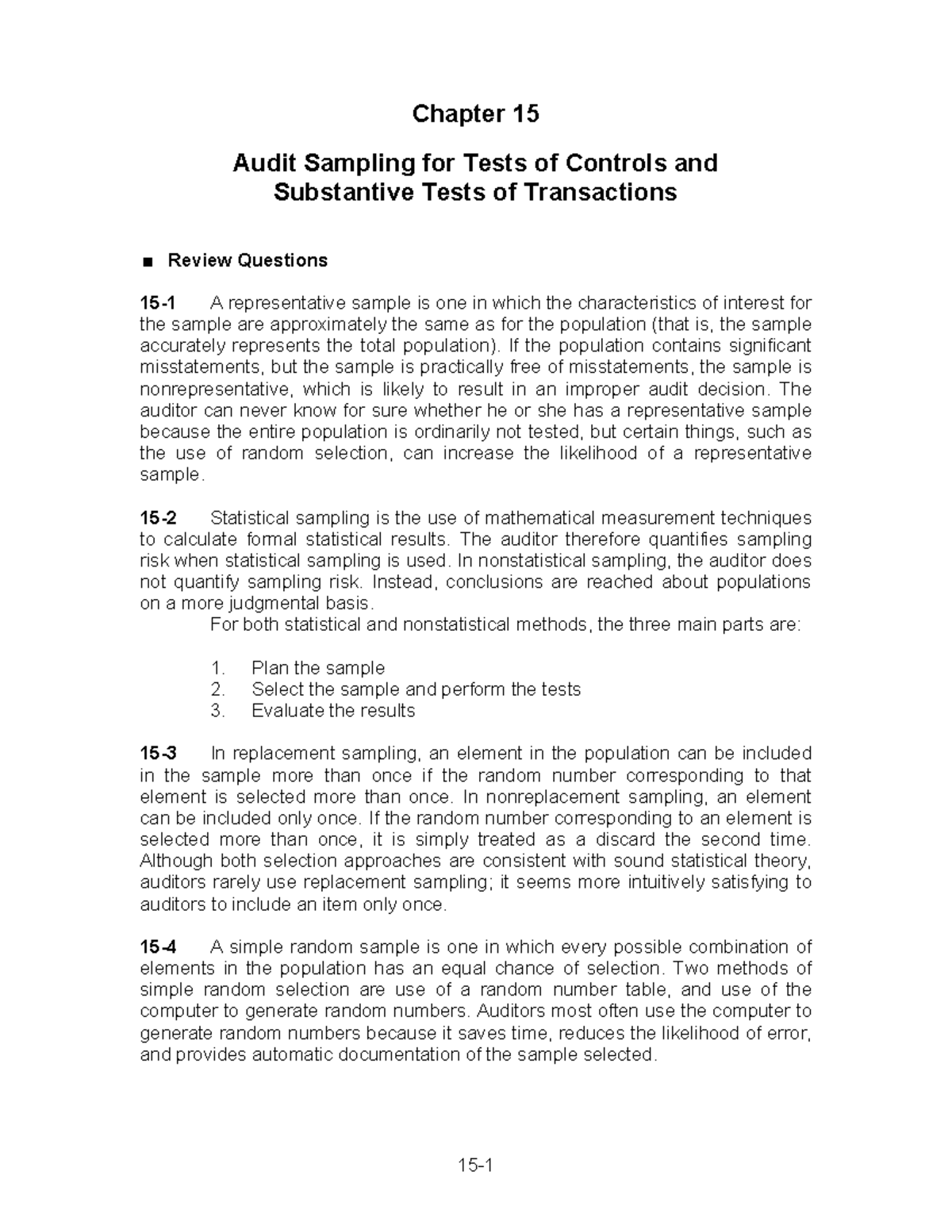 Solution manual auditing and assurance services 13e by arens chapter 15 pdf free - Chapter 15 ...