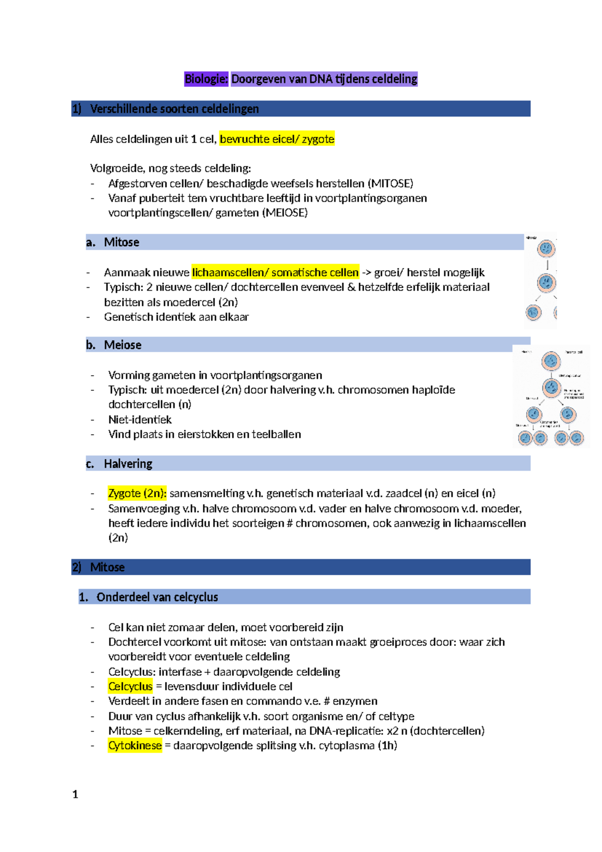 Biologie - samenvatting van biogenie - Biologie: Doorgeven van DNA ...