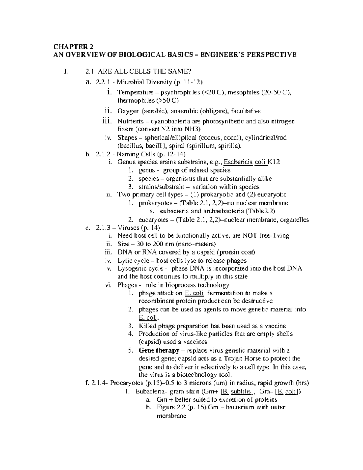 Chapter 2 an overview of biological basics engineer's perspective ...
