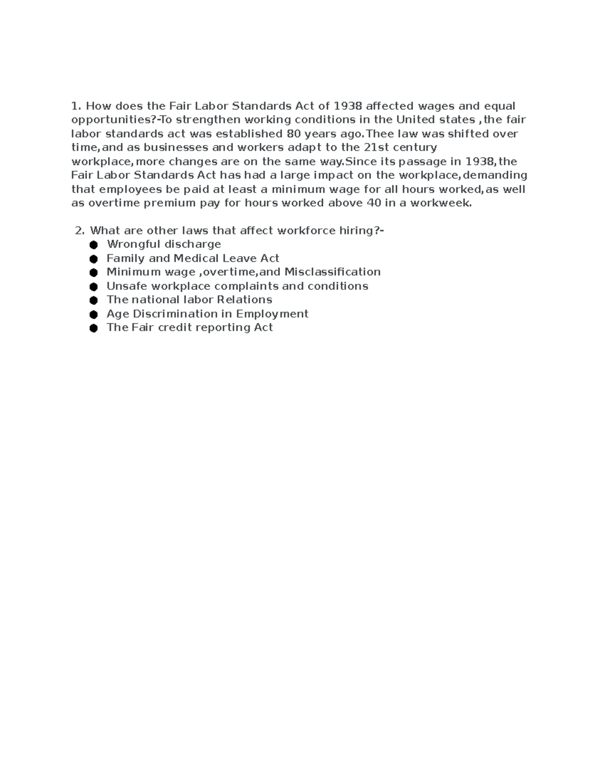 - Fair Labor Act - prof m - How does the Fair Labor Standards Act of ...