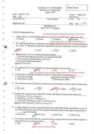 Design of RCC Structures Old Questions - TRIBHUVAN UNIVERSITY INSTITUTE ...