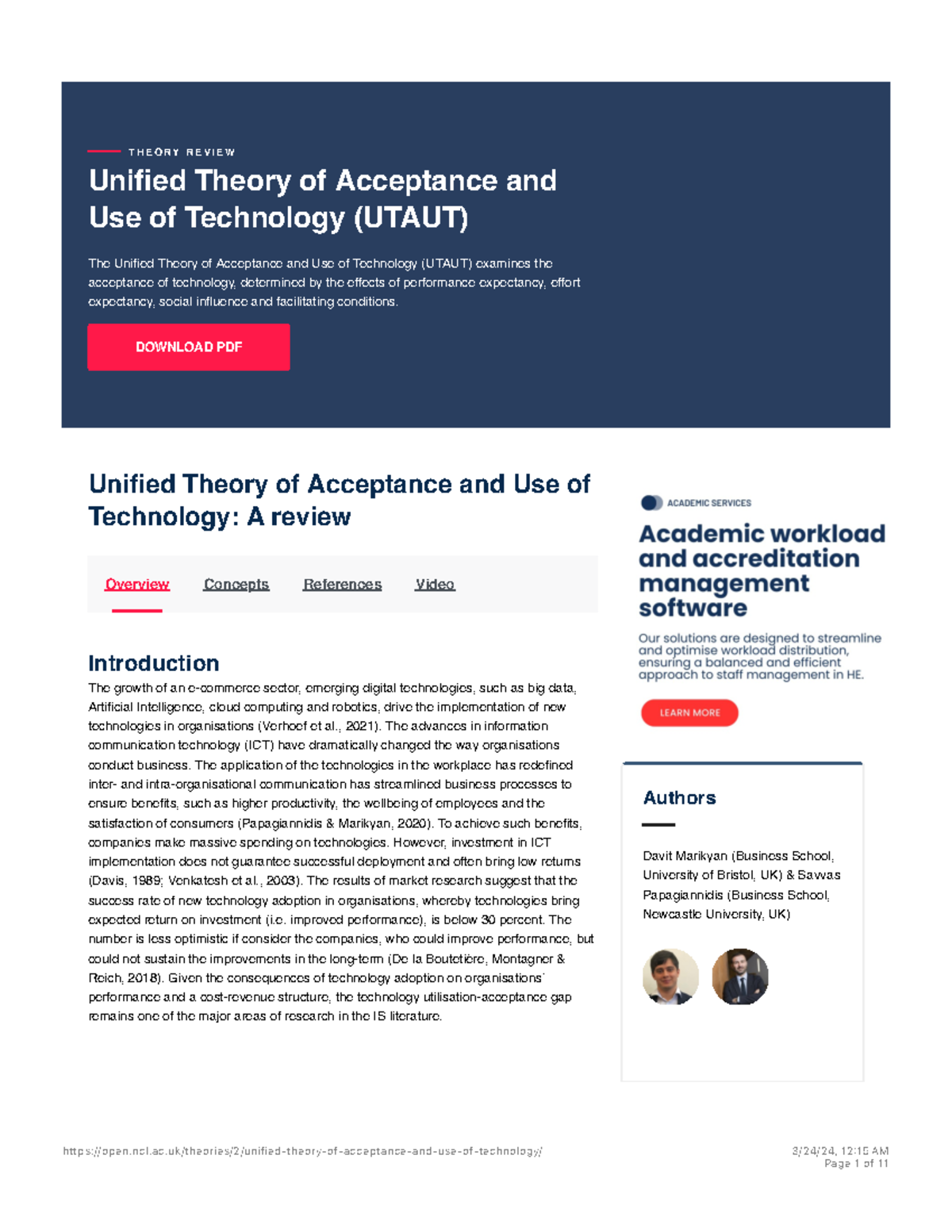 Unified Theory of Acceptance and Use of Technology - Theory Hub ...