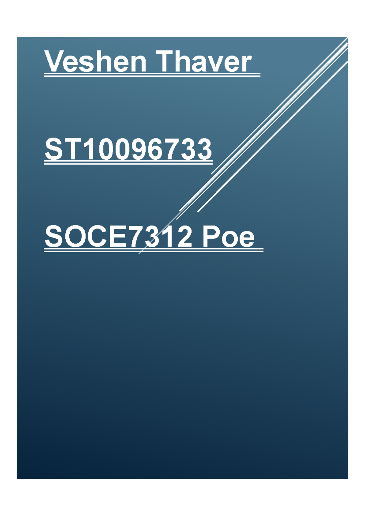 Veshen Thaver ST10096733 SOCE7311 Assignment 1 - Veshen Thaver ST ...