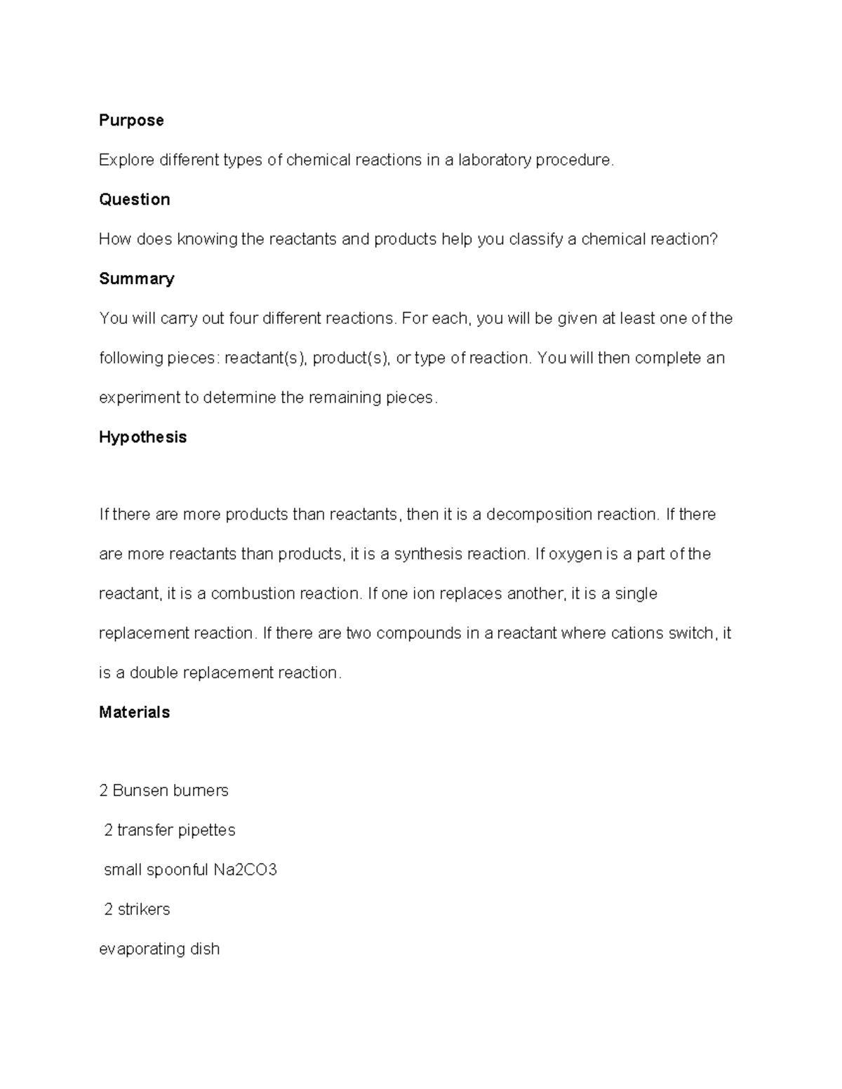 Untitled document - wwww - Purpose Explore different types of chemical ...