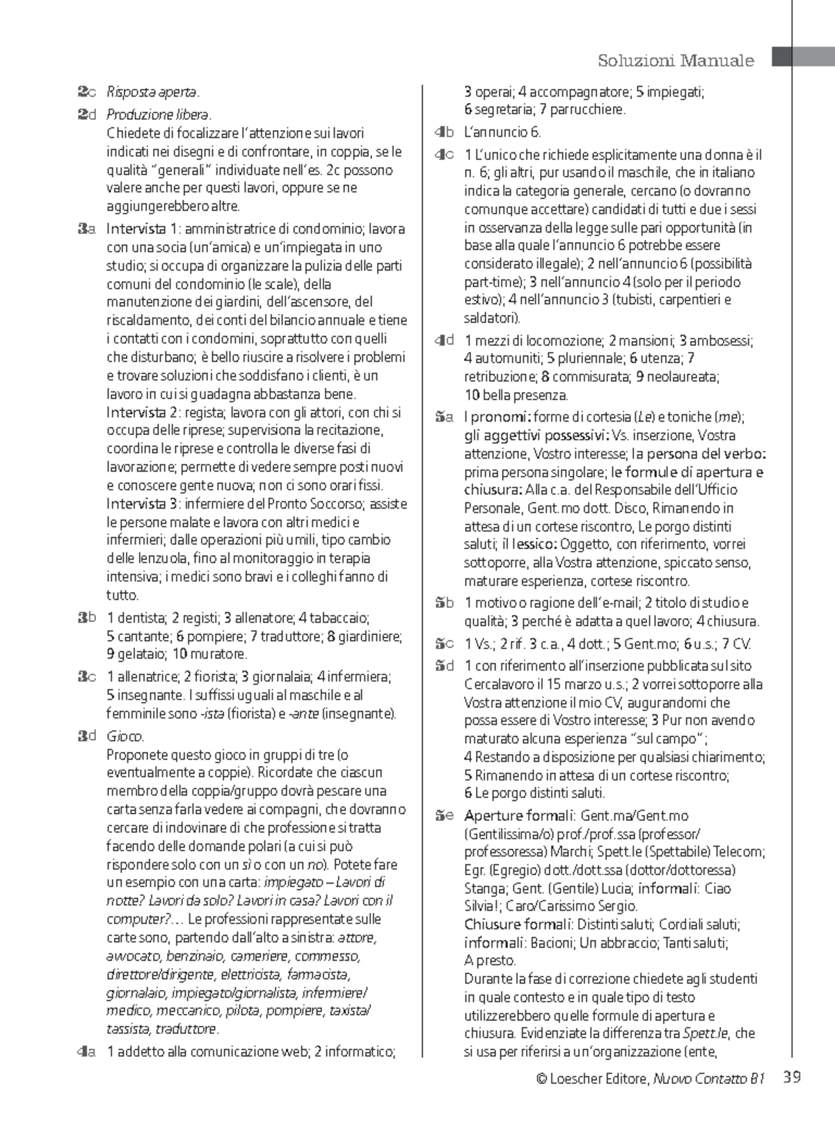 Soluzioni esercizi NCB1 - Soluzioni Manuale © Loescher Editore, Nuovo ...