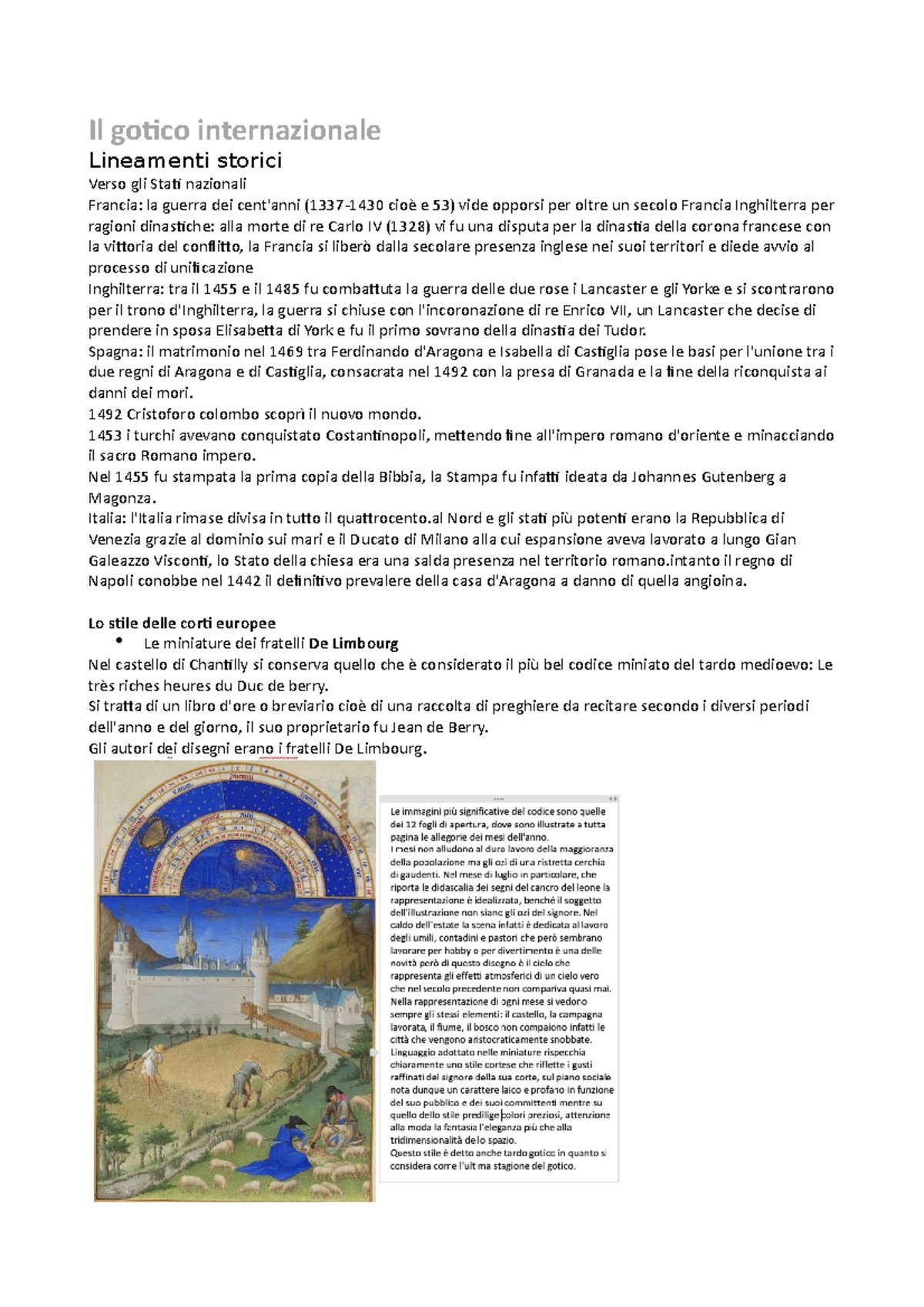 Il gotico internazionale appunti - Il gotico internazionale Lineamenti ...