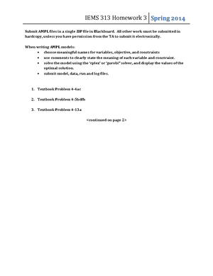 Homework 1 - Deterministic Models & Optimization - IEMS 313 Homework 1 Consider the inequalities ...