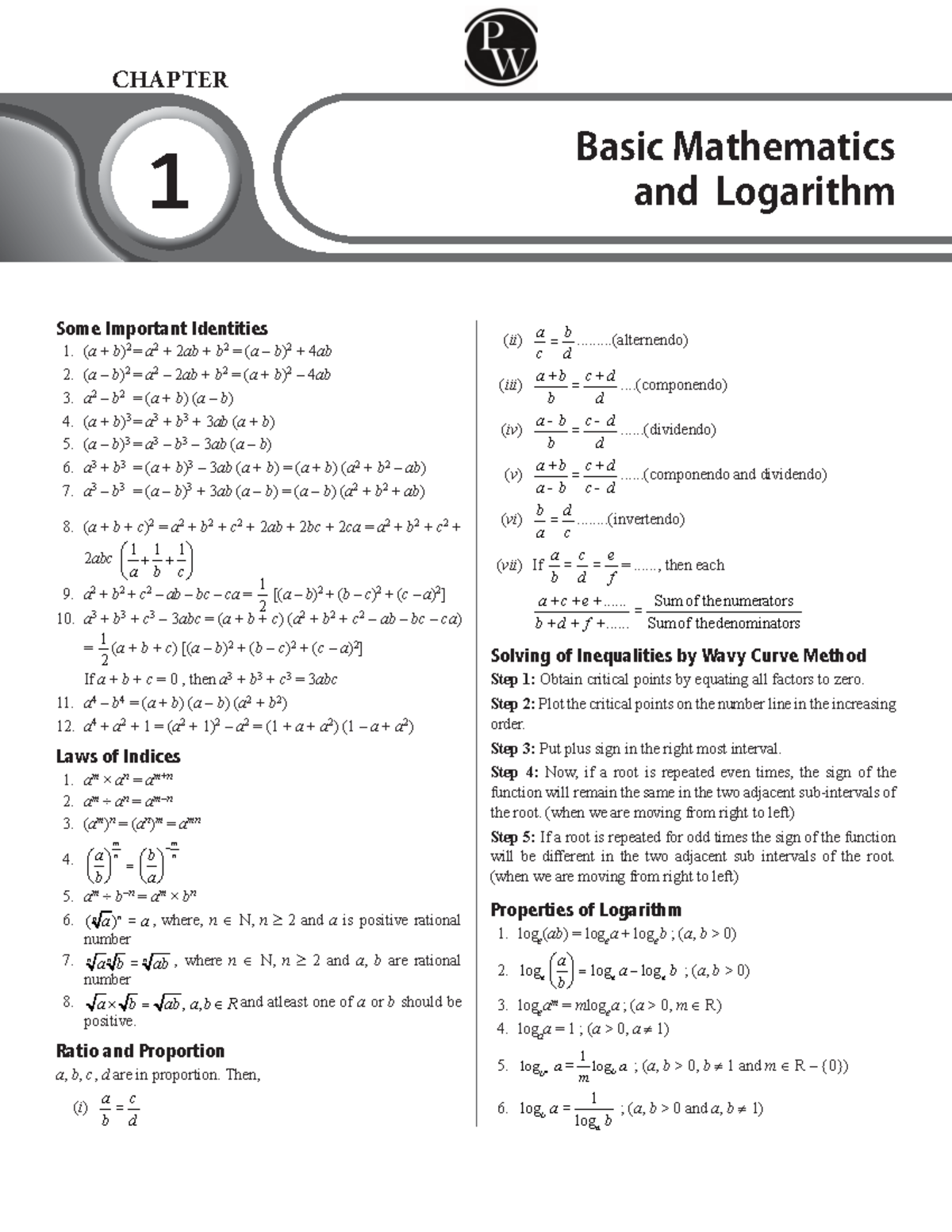 Basic Mathematics and Logarithm Short Notes JEE Ultimate Crash Course ...