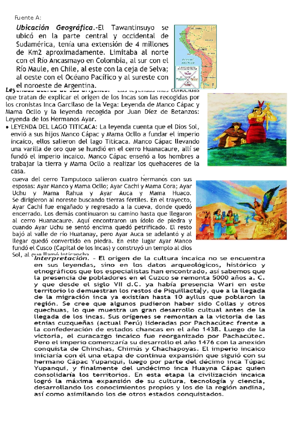 Recursos sesiòn 1 - Material para trabajar - Fuente A: Fuente B: La ...