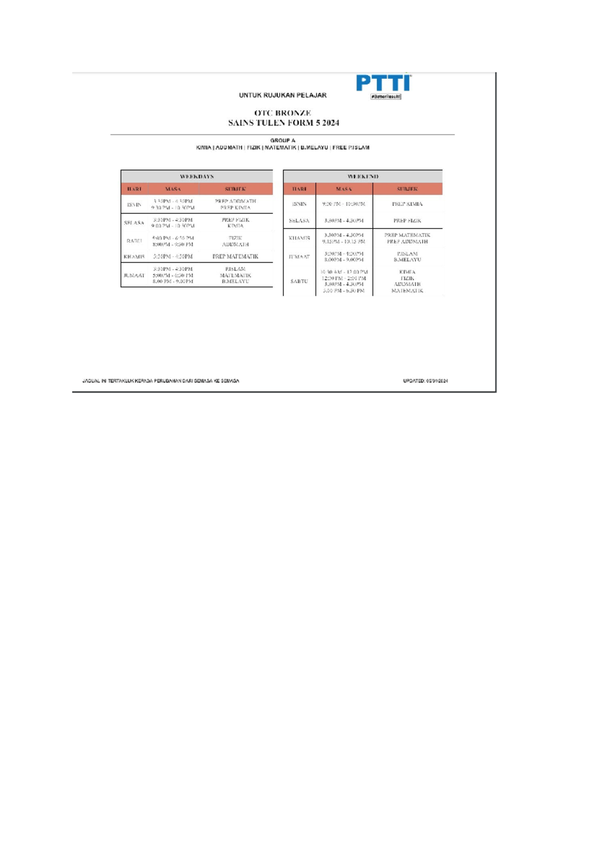 Otc - jhvkuydfgvjhdvayw - PTTI UNTUK RUJUKAN PELAJAR #BetterResult! OTC ...