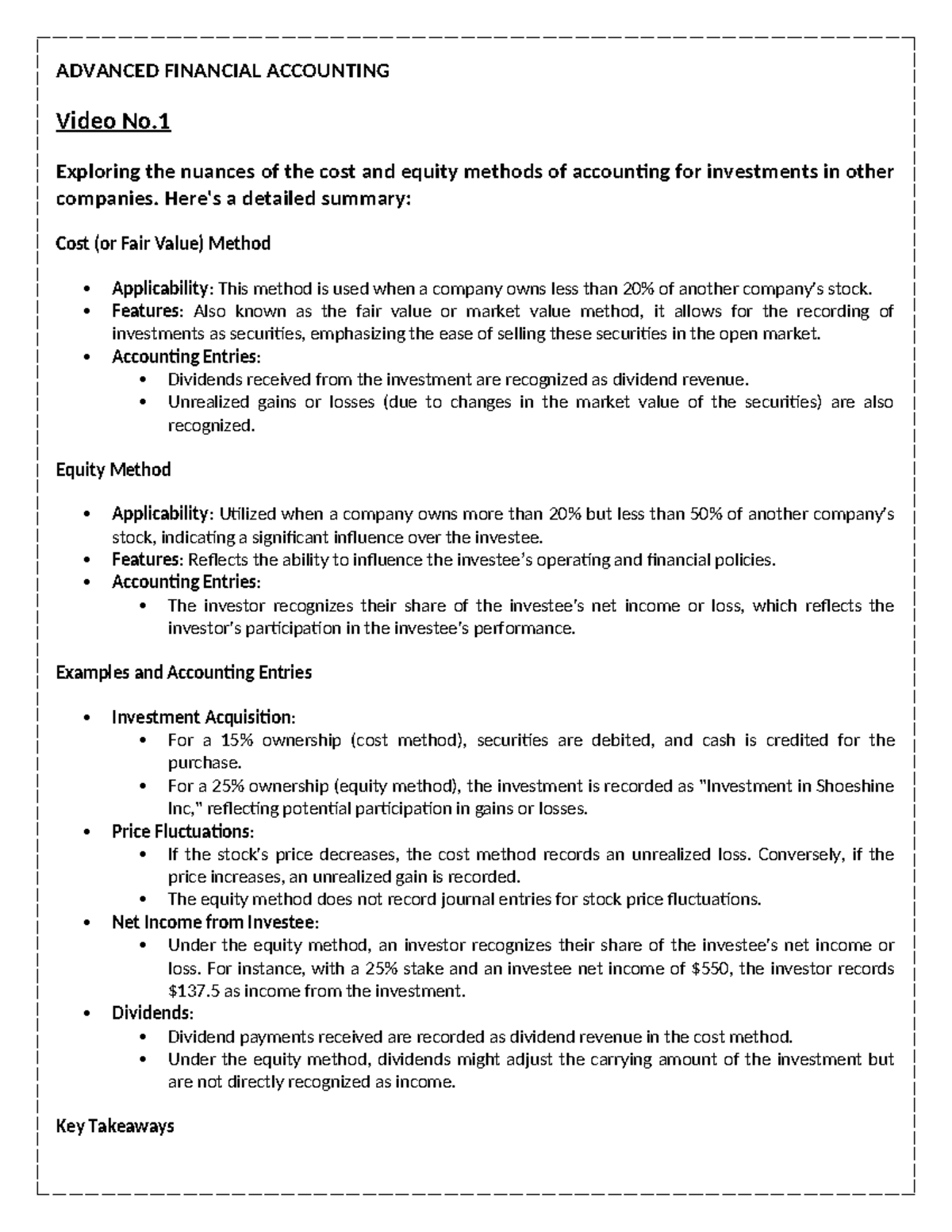 ADVANCED FINANCIAL ACCOUNTING - Exploring the nuances of the cost and ...
