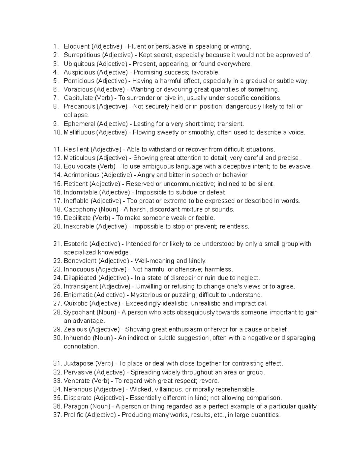 SAT Vocabulary - Eloquent (Adjective) - Fluent or persuasive in ...