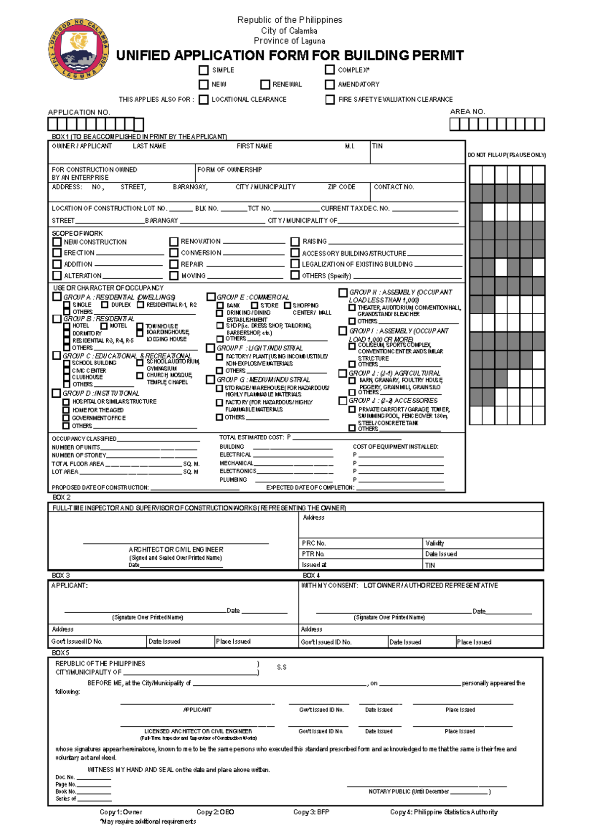 Edited unified application form bldg permit front - 81,),(' $33/,&$7,21 ...