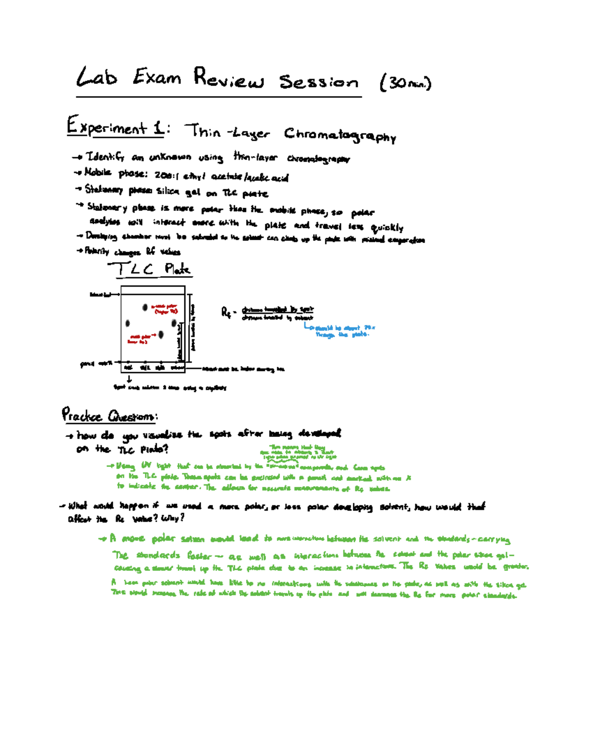 Laboratory Notes - Lab Exam Review Session 30min Experiment 1 Thin ...