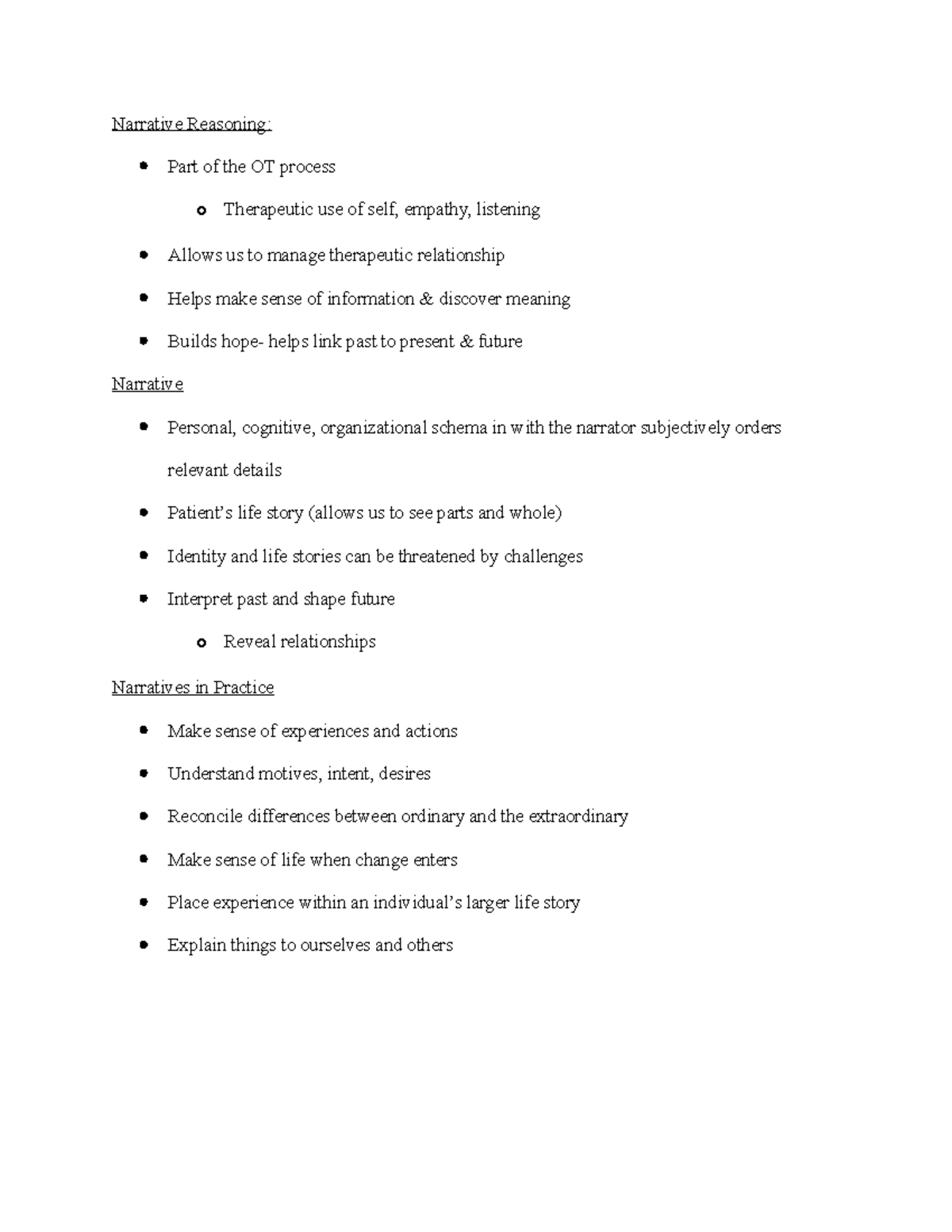 Narrative Reasoning Notes Study Guide - Narrative Reasoning: Part of ...