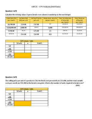 LAB 15 - Index Numbers - Exercises - LAB 15 – Index Numbers Question 1 ...