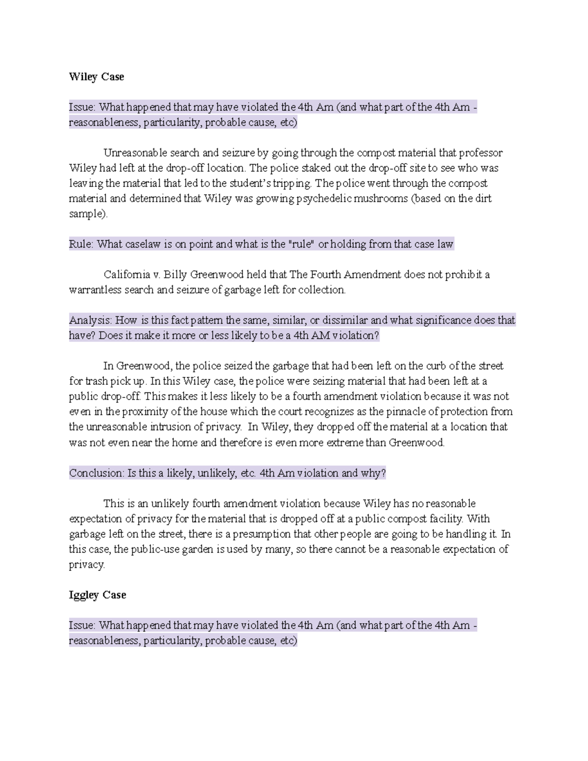 Take Home Midterm - Wiley Case Issue: What happened that may have ...