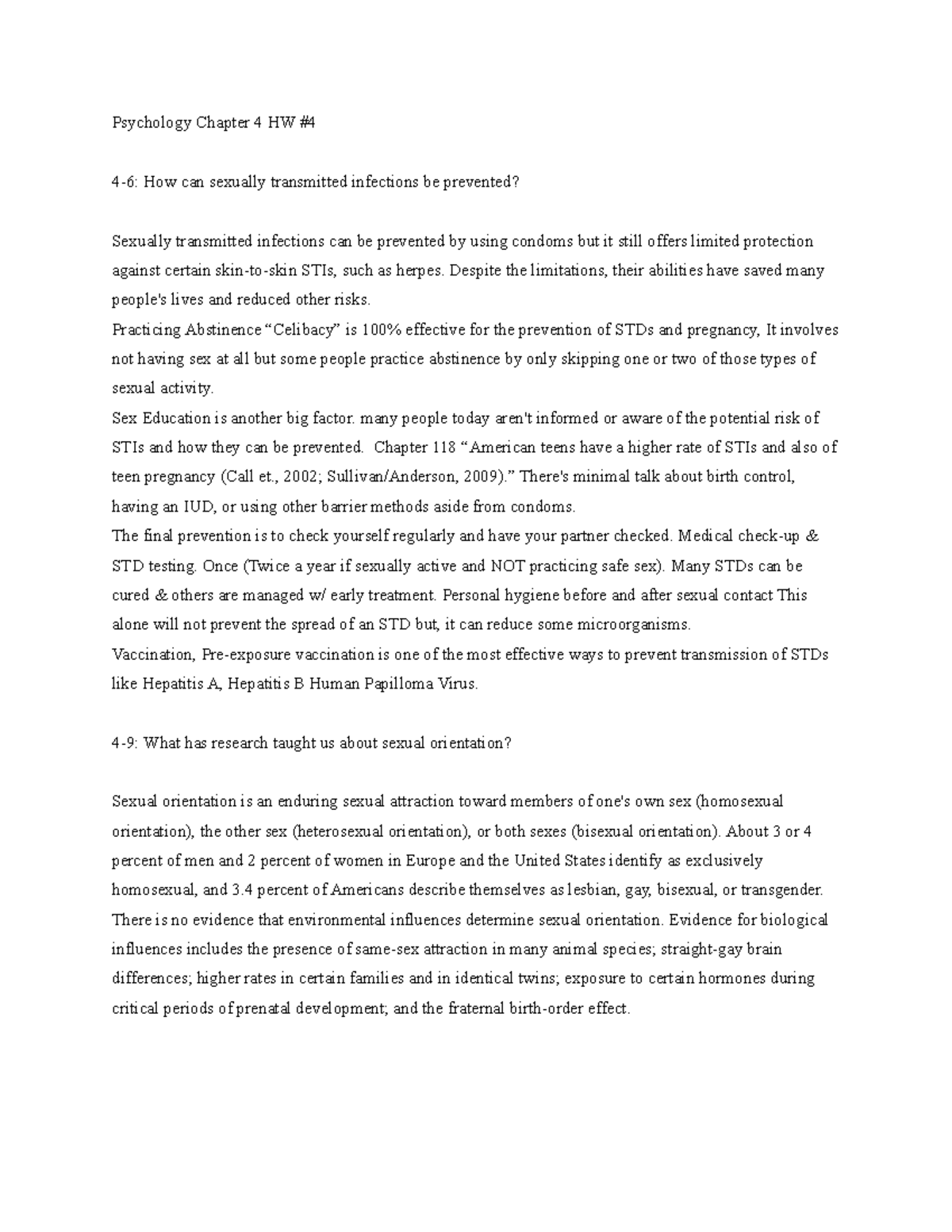 Psych Homework Chapter 4 - Psychology Chapter 4 HW # 4-6: How can ...