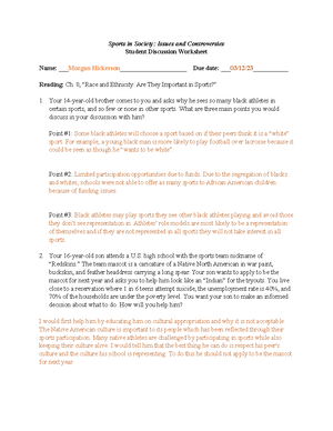 Chapter 9 Discussion Questions - Sports in Society: Issues and ...