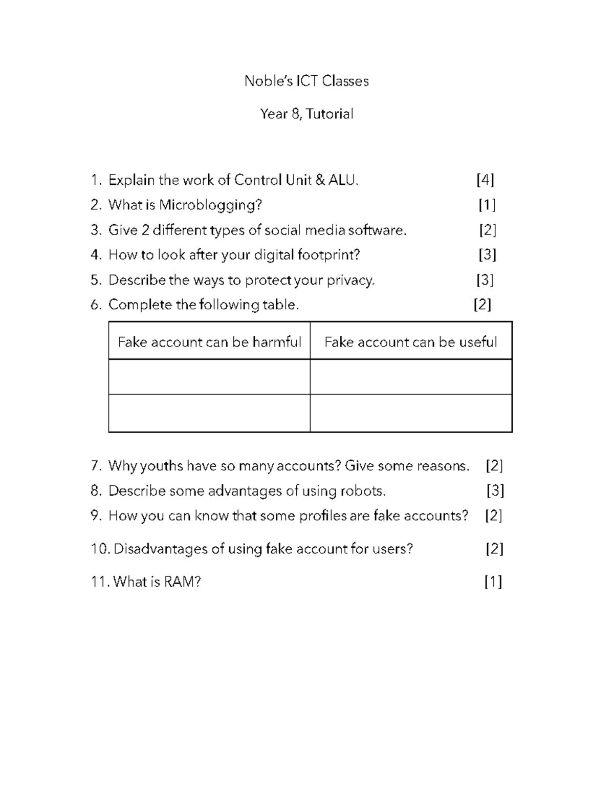All Topic Tutorial From Chapter 5 To 9 Of Year 9 Computing Ict