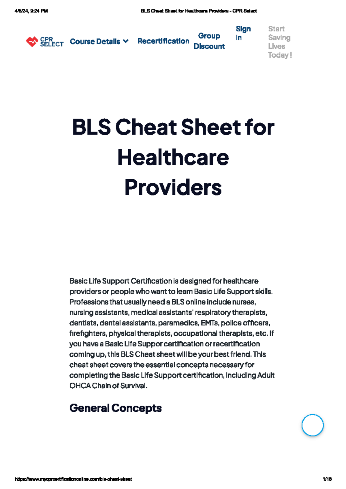 BLS Notes 1 - Brief about basic life skills needed by health ...