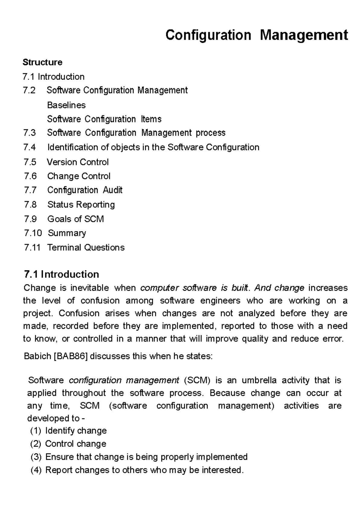 Software project management and quality assurance - configuration ...