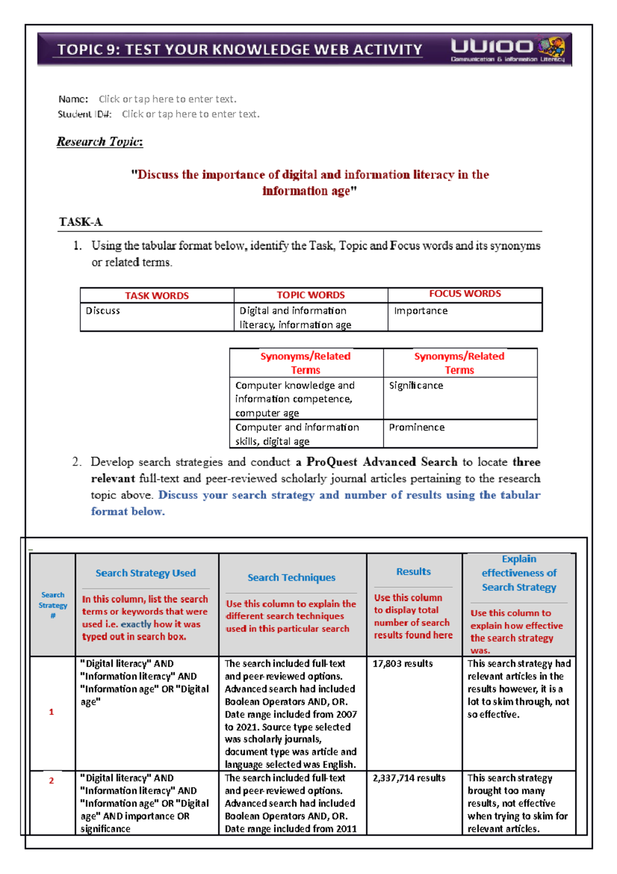 Topic 9 Web Activity - Searching Databases and Managing References ...