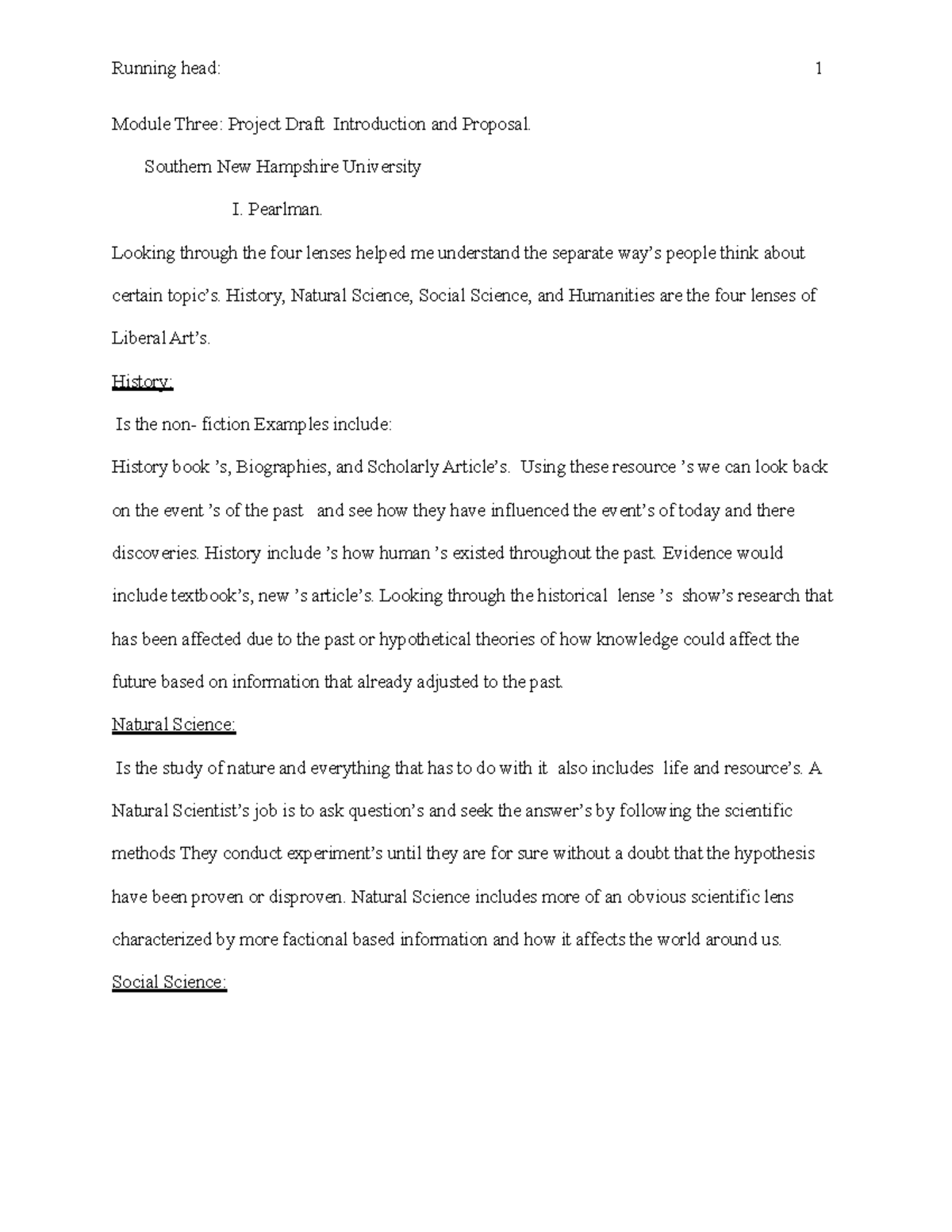 Module 3-2 - N/a - Running head: 1 Module Three: Project Draft Introduction and Proposal ...