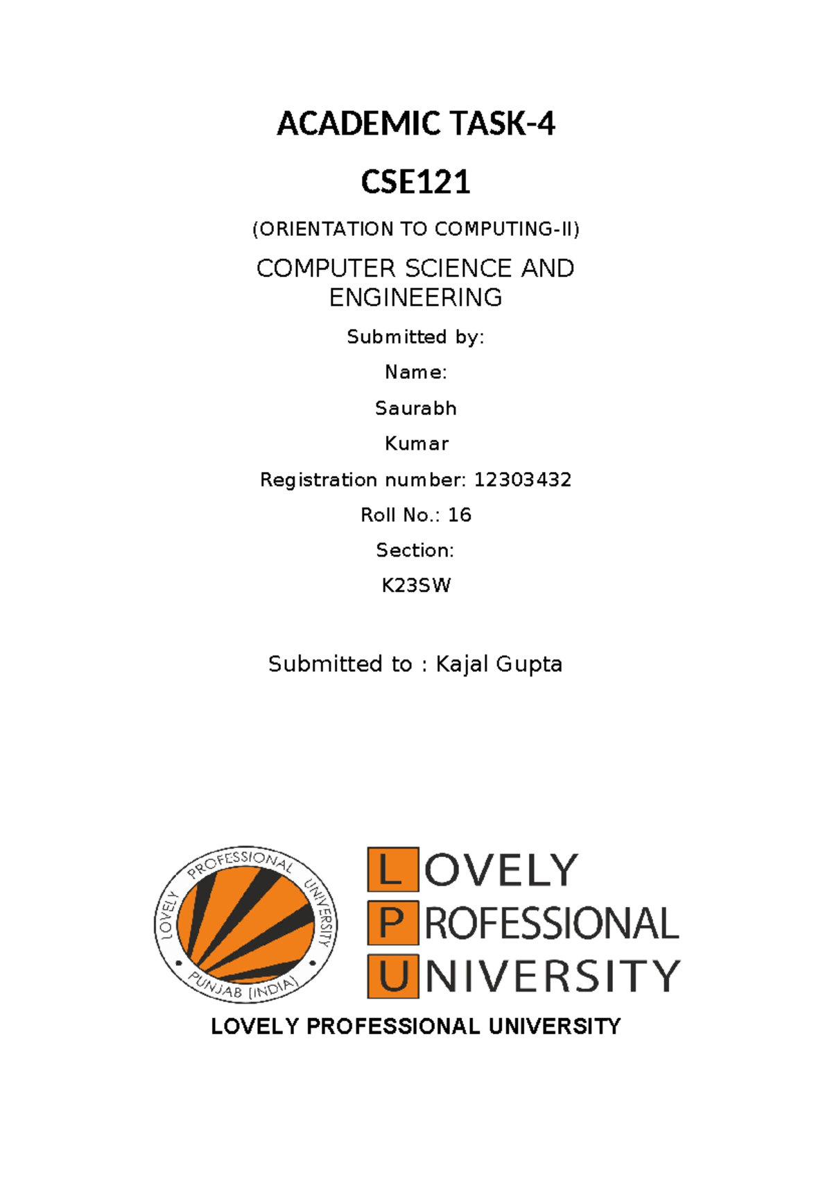 Cse121 Ca4 Main File Academic Task Cse Orientation To Computing Ii Computer Science And