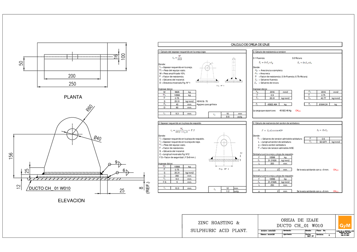Ilide - sss - ELEVACION PLANTA DUCTO CH_ 01 W 9 6 (REF.) 3 Fluencia 3 ...