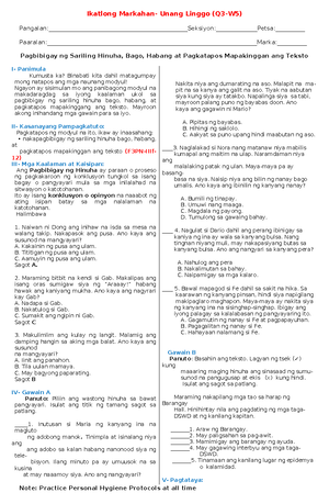 Filipino Grade III-3-Q3-W8 - Learning Activity Sheets - FILIPINO 3 ...