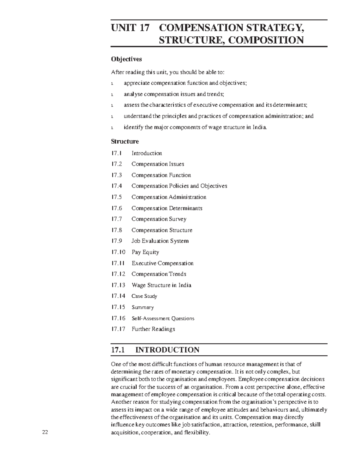 Block-5 MS-02 Unit-2- Compensation & Benefit - 22 Compensation and Reward Management UNIT 17 ...