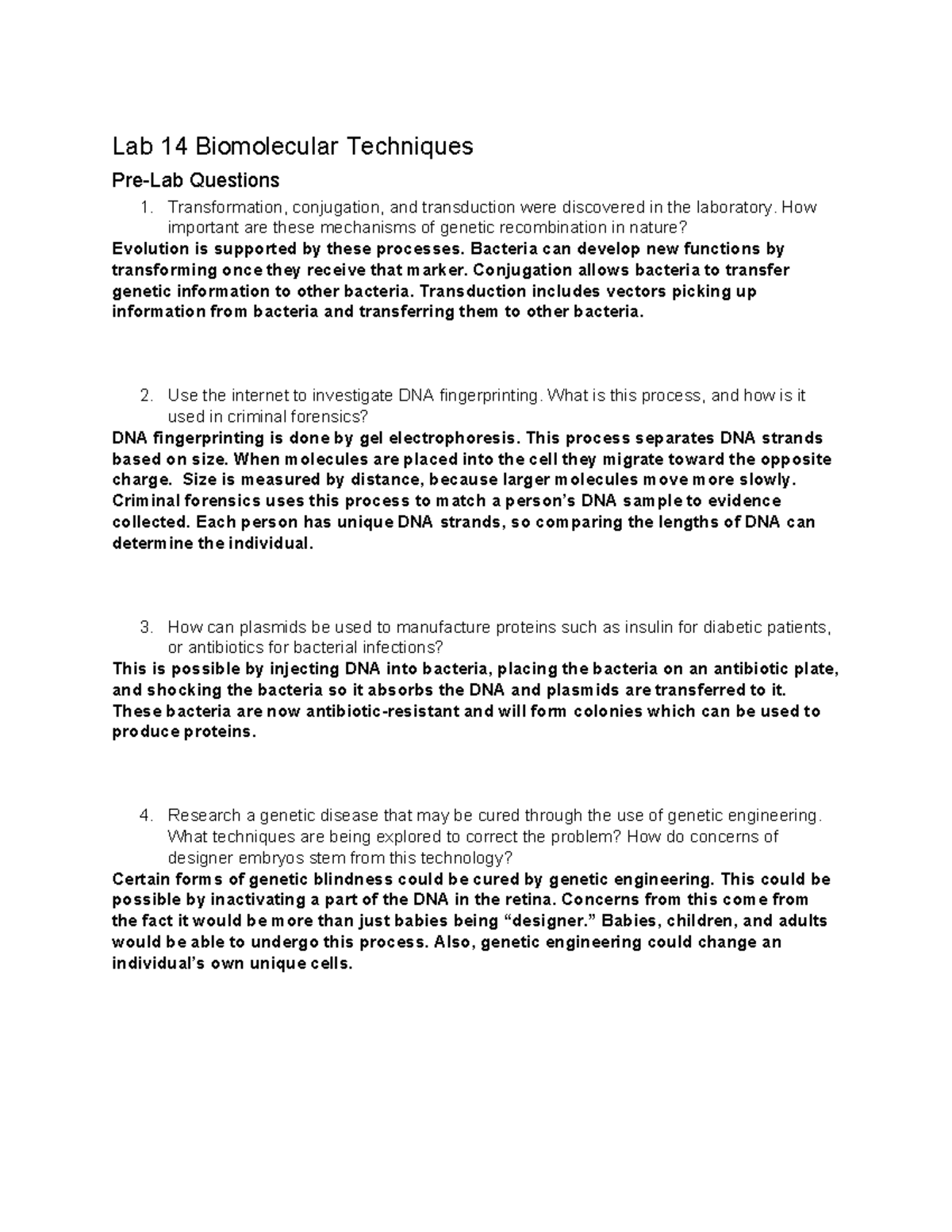 GB 1713 L14 Bio Tech - Dr. Fishback online biology 111 course - Lab 14 ...