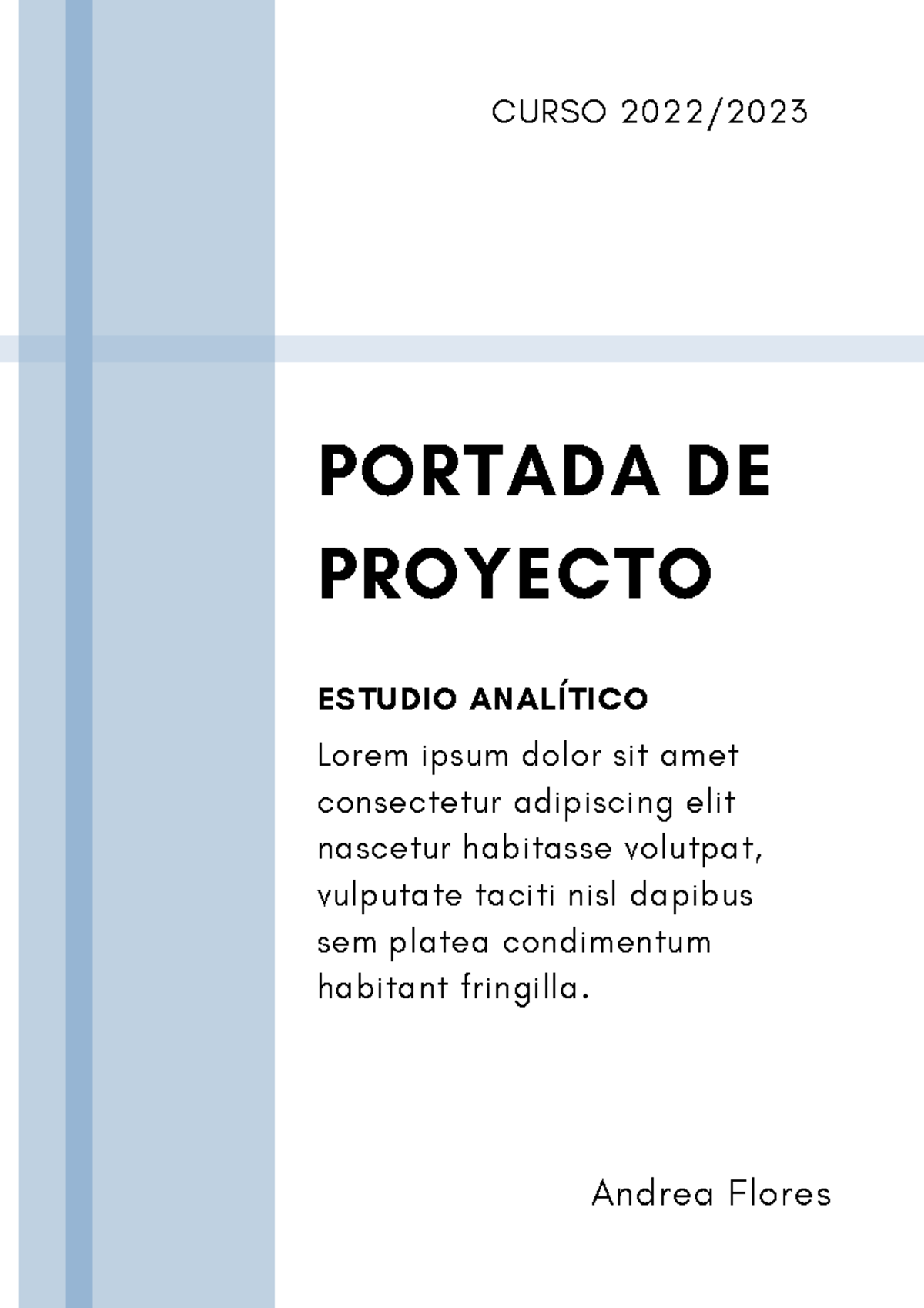 Documento A4 Portada de Propuesta de Proyecto Moderno Elegante Azul - Lengua española - Studocu