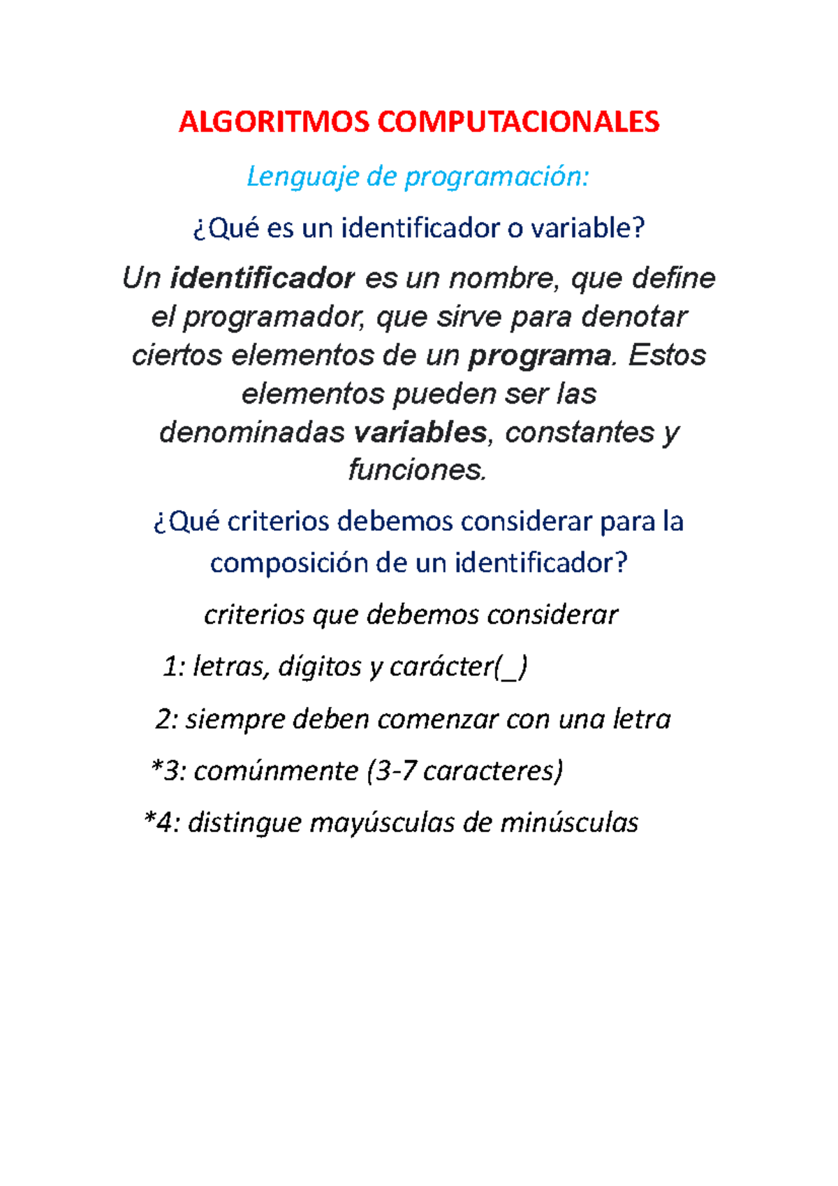 Algoritmos Computacionale de programacion 1 - ALGORITMOS ...