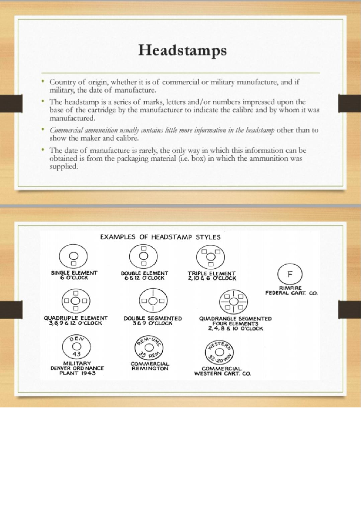 Head stamps - Forensic science and criminology - Studocu