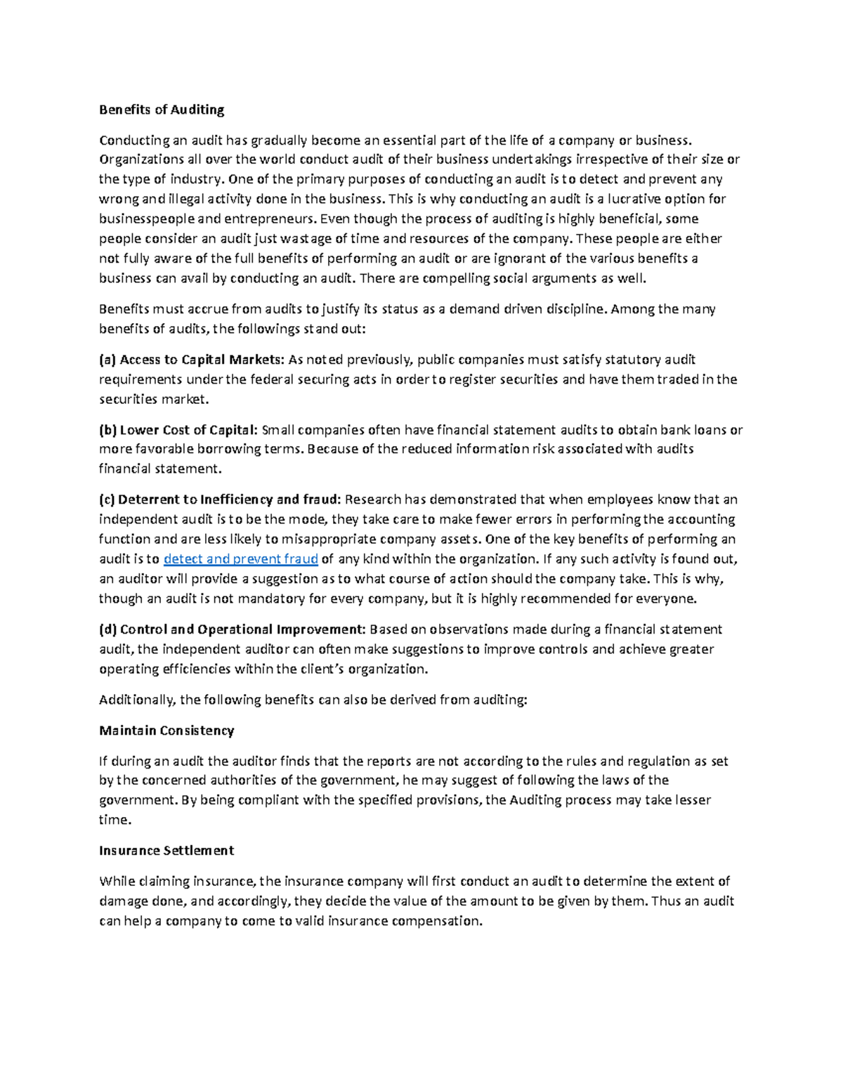 Benefits of Auditing-converted - Benefits of Auditing Conducting an ...