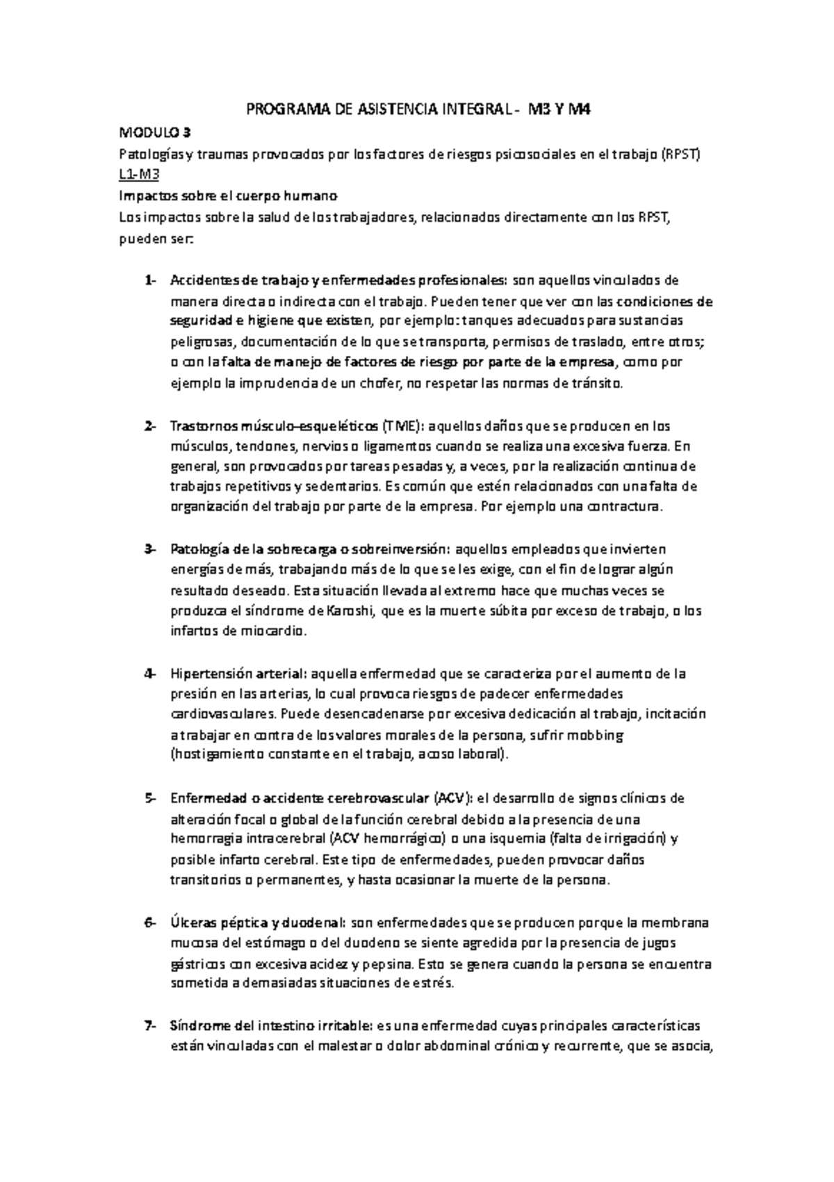 P. Asistencia Integral - resumen M3 y M4 - PROGRAMA DE ASISTENCIA INTEGRAL - M3 Y M MODULO 3 ...